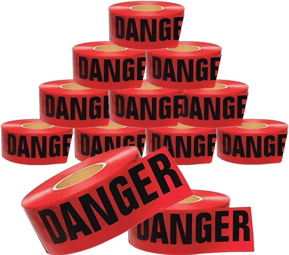 Cordova Pro Pack Red Danger Barricade Tape, 3 in. x 1000 ft. Roll, 12- – CalCleaningEquipment